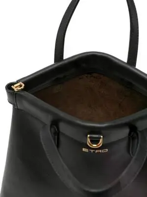 Etro Logo Detail Leather Tote Bag