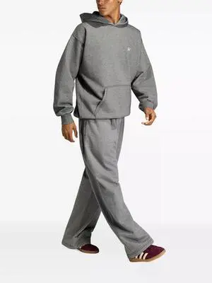 Adidas Logo-embroidered Loose-fit Hoodie - Grey