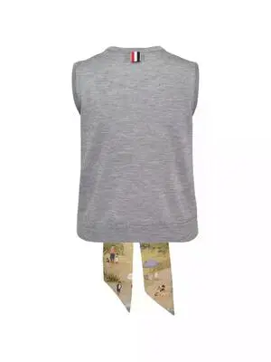 Thom Browne Nantucket Scenic Cashmere Silk Shell Top