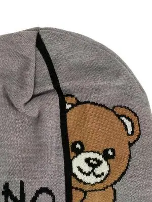 Moschino Teddy Bear Logo-intarsia Beanie Hat