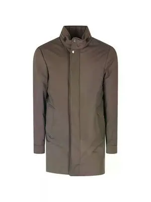MOORER Vittor-ac High-neck Concealed-fastening Jacket - Brown