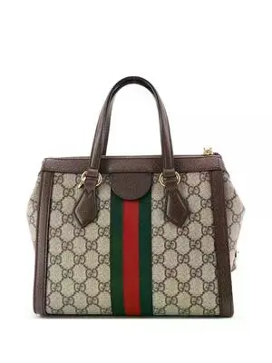 Gucci Ophidia Top Handle Gg Coated Canvas Small Tote Bag - Brown