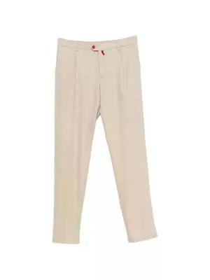 Kiton Pleated Straight-leg Trousers - Neutrals