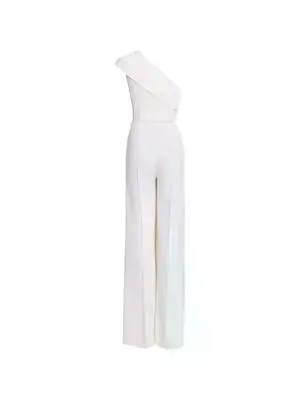 Elie Saab Cady One-shoulder Draped Jumpsuit