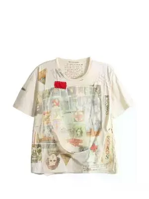 SAITOS Graphic-print T-shirt - Neutrals