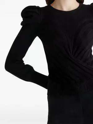 VIOLANTE NESSI Puffed-shoulder Ribbed-knit Sweater