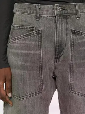 NILI LOTAN Faded Patch-pocket Jeans - Grey