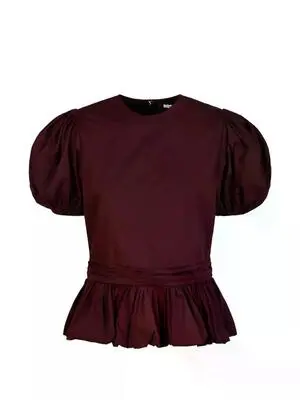 ROTATE BY BIRGER CHRISTENSEN Puff-sleeve Peplum Top