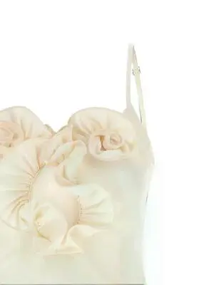 Magda Butrym Floral-applique Cut-out Mini Dress - Neutrals