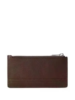 LEMAIRE Gear Card Holder And Coin Purse In Leather - Brown