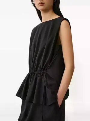 LESS Layered Sleeve Midi Dress - Black