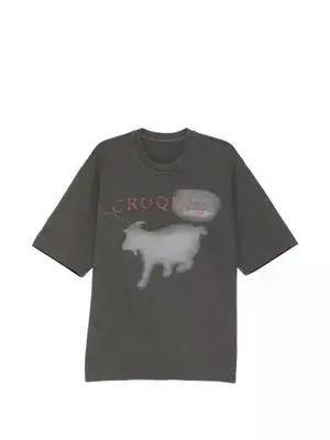 CROQUIS Sheep-print Cotton T-shirt