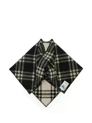 Burberry 格纹羊毛围巾式短披肩