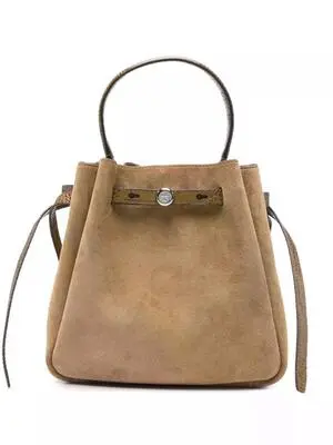 Tory Burch Romy Suede Bucket Bag - Neutrals