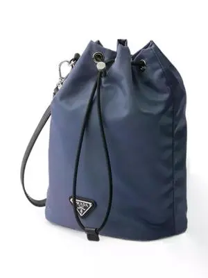 Prada Re-nylon And Saffiano Leather Shoulder Bag - Blue