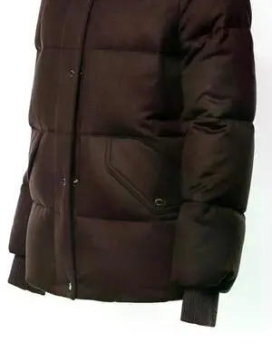 MOORER Faux-fur Trimmed Hooded Puffer Jacket - Brown