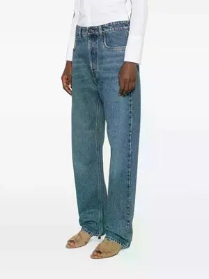 Miu Miu Logo-patch Straight-leg Jeans