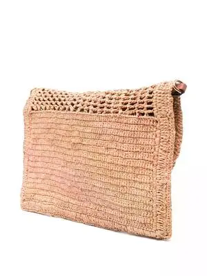Chloé Crochet-knit Logo-embroidered Clutch Bag