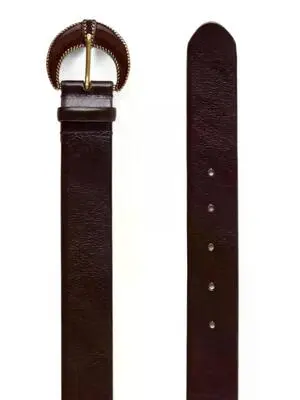 Ba&sh Brendon Crescent-buckle Leather Belt - Brown