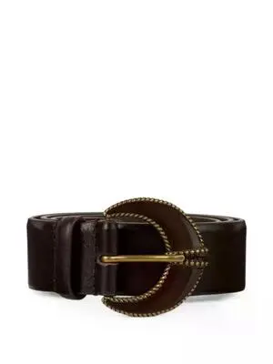 Ba&sh Brendon Crescent-buckle Leather Belt - Brown