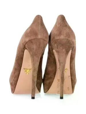 Prada Platform Round-toe Pumps - Brown