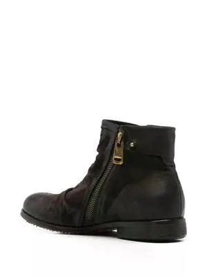 A.S.98 Clash Distressed-effect Side-zip Ankle Boots