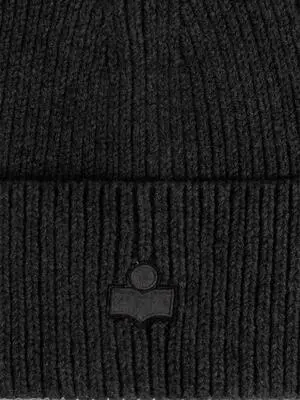 MARANT Mayers Logo-patch Ribbed-knit Beanie Hat