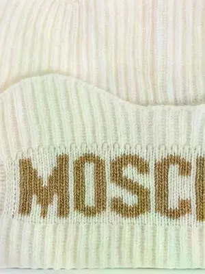 Moschino Logo-intarsia Ribbed-knit Beanie Hat