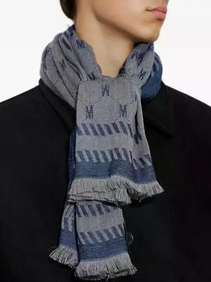 Moschino Monogram-print Frayed Scarf