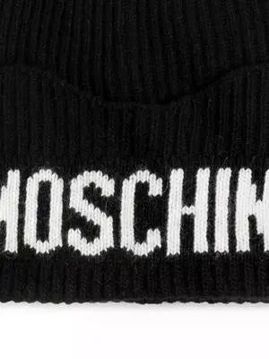Moschino Logo-intarsia Ribbed Beanie Hat