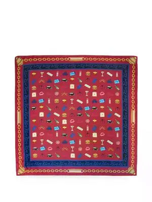 Kurt Geiger Graphic-print Scarf - Red