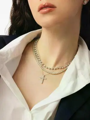 Kwiat Diamond Cross Necklace - Silver