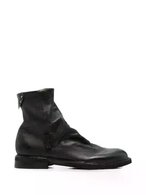 A.S.98 Ruched Leather Ankle Boots