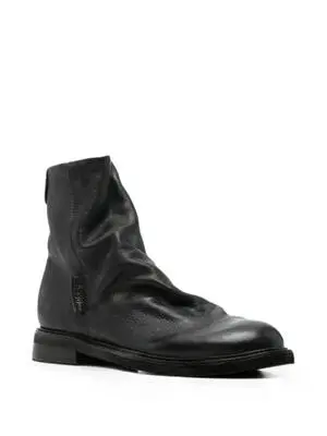 A.S.98 Ruched Leather Ankle Boots