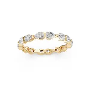 AYA FINE JEWELRY 1.44 Ct Pear Lab Diamond Eternity Wedding Band In 10k Gold - Yellow