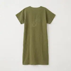 CASA DUNIYA Olive Cotton Pineapple Embroidery Soleil Swimsuit Cover-up - Green