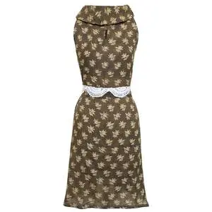 JIWYA Godavari High Neck Dress With Crochet Lace And Floral Print