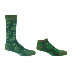 PEPER HAROW - MADE IN ENGLAND Peper Harow Paisley Crew & Trainer Socks Bundle - Green