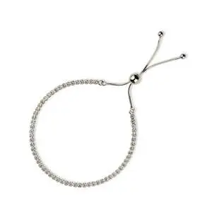 SPERO LONDON Sterling Fine Tennis Bracelet Adjustable Sliding Claps
