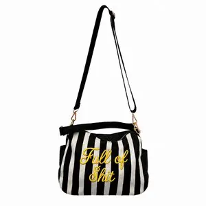 LILLY LOVES Full Of Shit Stripe Shoulder Bag