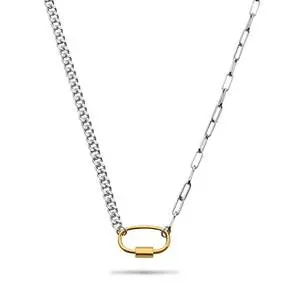 BERMUDA WATCH COMPANY Sterling Silver And Gold Vermeil Carabiner Chain Necklace - Silver/gold