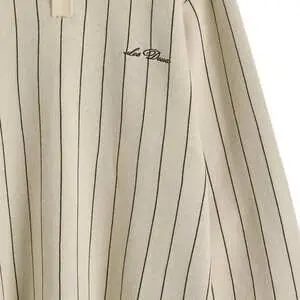 LES DEUX Signature Knitted Long Sleeve Polo - Ivory