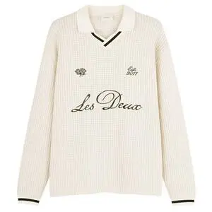 LES DEUX Waffle Long Sleeve Football Jersey - Ivory