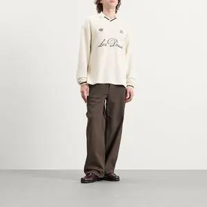 LES DEUX Waffle Long Sleeve Football Jersey - Ivory