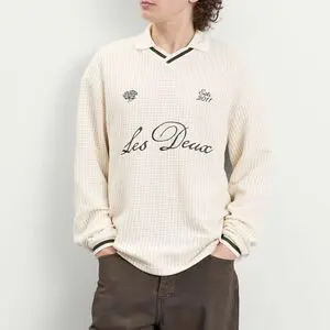 LES DEUX Waffle Long Sleeve Football Jersey - Ivory