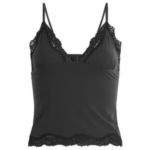 SKIMS Fits Everybody Lace Triangle Cami Top - Onyx