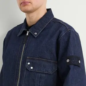 Stone Island Denim Research Indigo Denim Zip Shirt Jacket