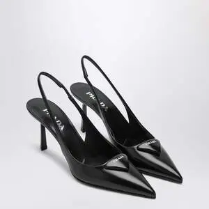 Prada Slingback Pumps In Brushed Leather