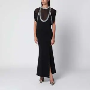 Attico Viscose-blend Dress With Rhinestones