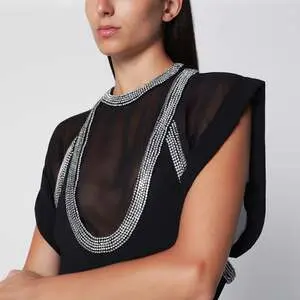 Attico Viscose-blend Dress With Rhinestones